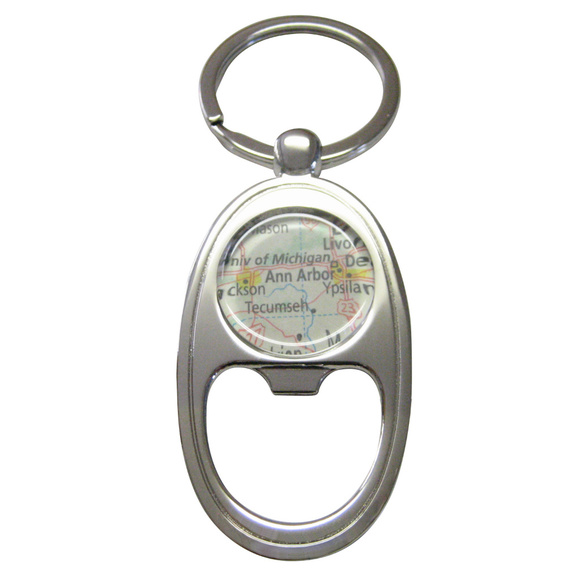 Kiola Designs | Accessories | Ann Arbor Map Bottle Opener Key Chain ...